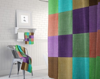 Color block curtains | Etsy