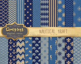 Sky Blue and Gold Digital Paper vintage by OriginsDigitalCurio