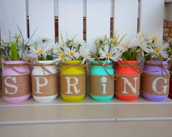 Easter mason jars | Etsy