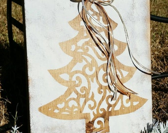 Christmas tree sign | Etsy