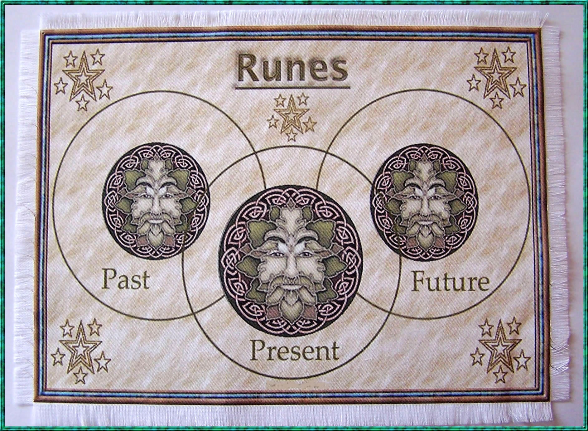 Green Man Rune Casting Mat Dowsing wiccan Magic Divination