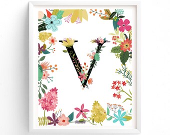 Monogram letter v | Etsy