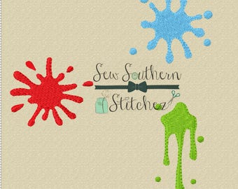 SPLASH Splat Water Paint Embroidery Machine Design