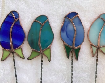 Blue rose long stem | Etsy