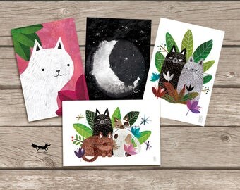 Cat illustration | Etsy