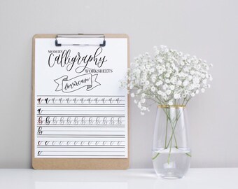 Hand lettering worksheets | Etsy