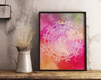 Watercolor mandala | Etsy