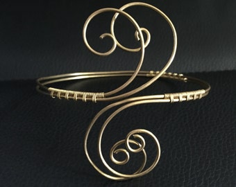 Gold arm band | Etsy