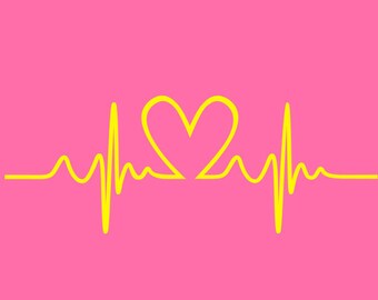 Ekg decal | Etsy