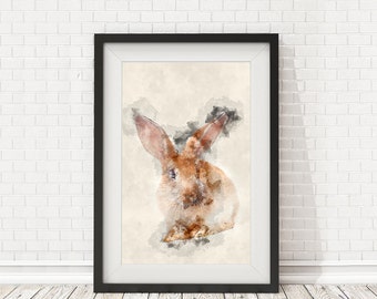 Rabbit print | Etsy