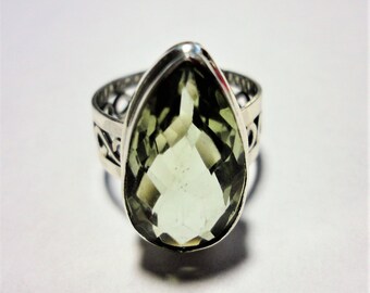 Prasiolite ring | Etsy