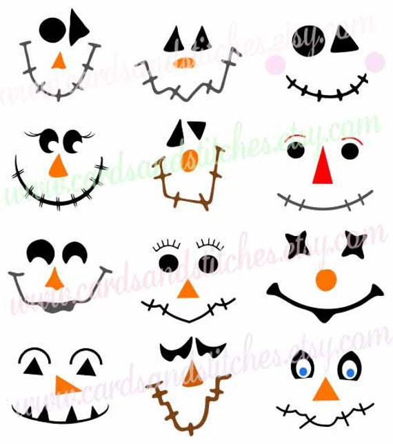 Scarecrow Faces SVG Scarecrow SVG Autumn SVG Digital