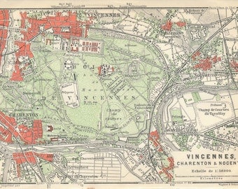 Map of vincennes | Etsy