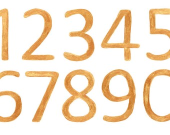 Gold numbers | Etsy