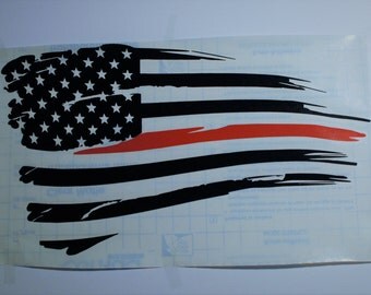 Thin red line decal | Etsy