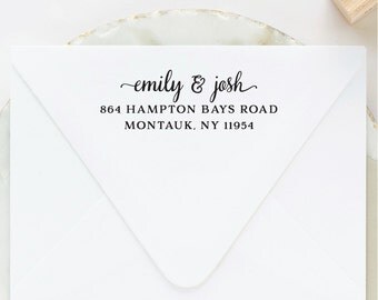 Custom Return Address Stamp LOVE YOUR STATE Design with wood