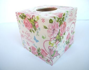 Decoupage tissue box | Etsy