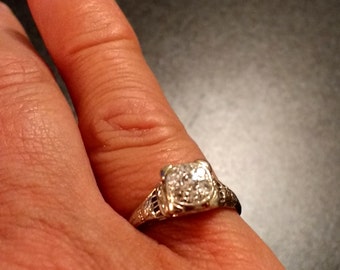 Diamond chip ring | Etsy