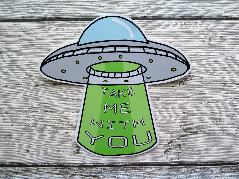 Ufo Beam Up Decal Sticker Decalmonstercom Alien Beam Me Up Classic ...