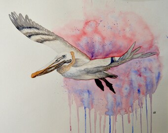 Purple pelican | Etsy