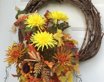 Unique scarecrow wreath related items | Etsy