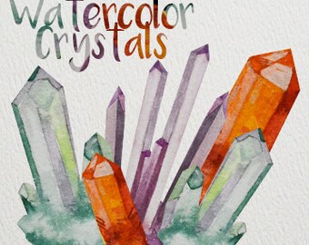 Watercolor gemstone | Etsy