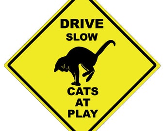 Cat crossing sign | Etsy