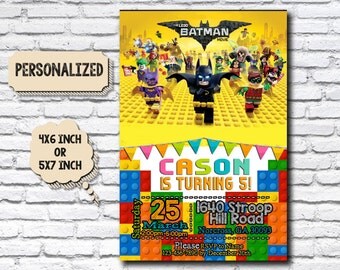 Lego batman invitations | Etsy