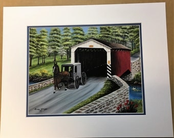 Bridge oil painting | Etsy