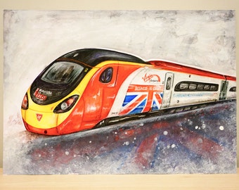 Locomotive drawing | Etsy