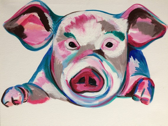 Items similar to Abstract pig on Etsy