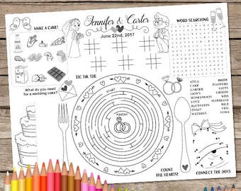 printable kids wedding activity placemat childrens reception