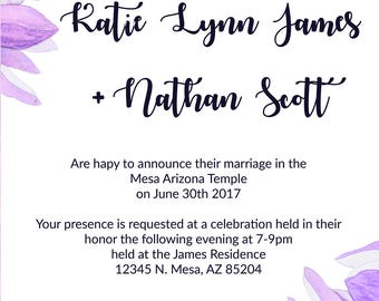 Lds wedding invite | Etsy