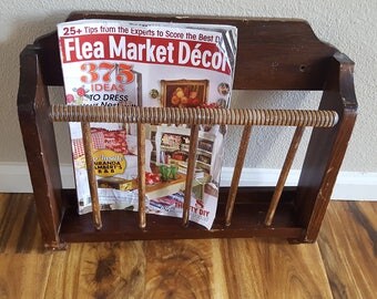 Vintage wall magazine rack | Etsy