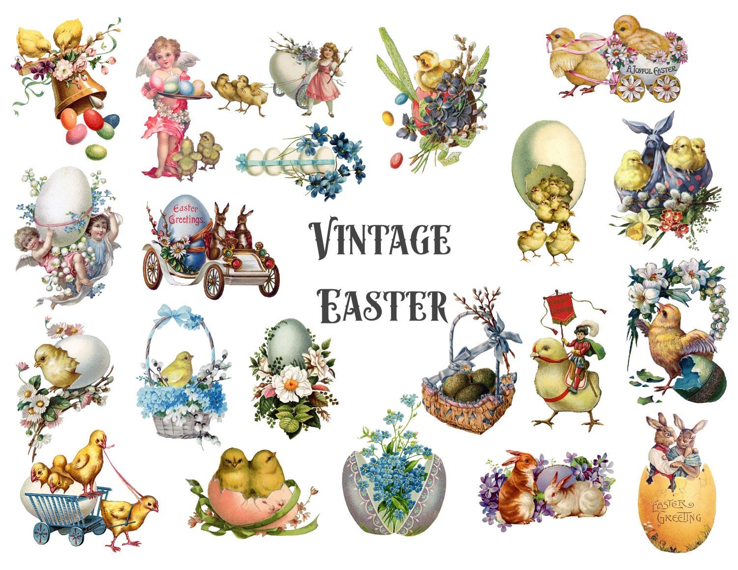 Vintage Easter clipart and vectors