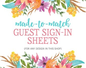 Guest sign in sheet | Etsy