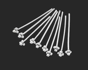 25 of 925 Sterling Silver Head Pins 50 mm. :th0816