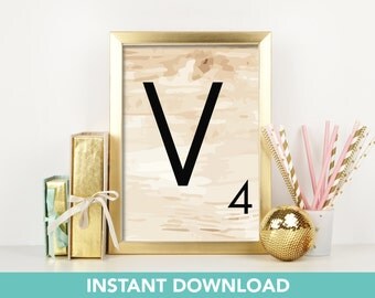 Wooden letter v | Etsy