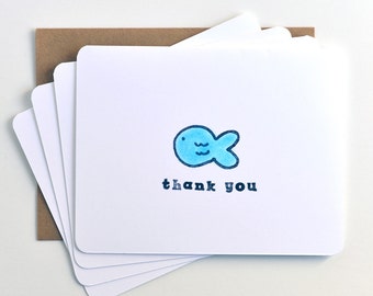 Fish thank you card | Etsy