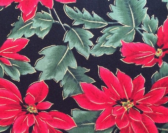 Poinsettia fabric | Etsy
