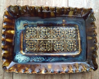 Items similar to Serving Trays - Set of 3, Pottery Tray Set, Stoneware ...