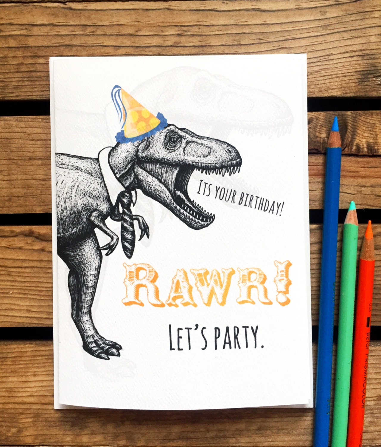 T Rex Birthday Card Dinosaur Birthday Card Boyfriend