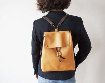 Leather backpack | Etsy