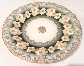 Gold trim iris plate | Etsy