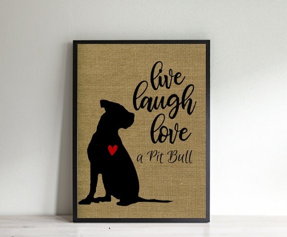 Pit Bull Art Print Pitbull Wall Art Pit Bull Decor Gift for