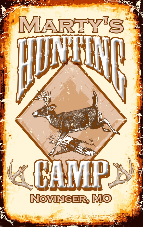 Items similar to Vintage Hunting Camp Sign - Deer, Elk, or Moose! FREE ...