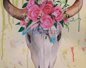 Decorative cow skull | Etsy