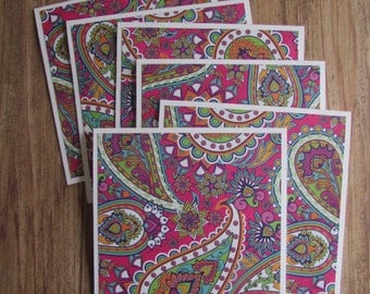 Paisley note cards | Etsy