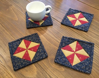 Patchwork mug rug | Etsy