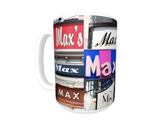 Personalized Coffee Mug featuring the name TINA in photos of